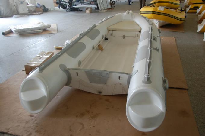 390cm Semi - Rigid Inflatable RIB Boats Fiberglass Hull Light Grey Color
