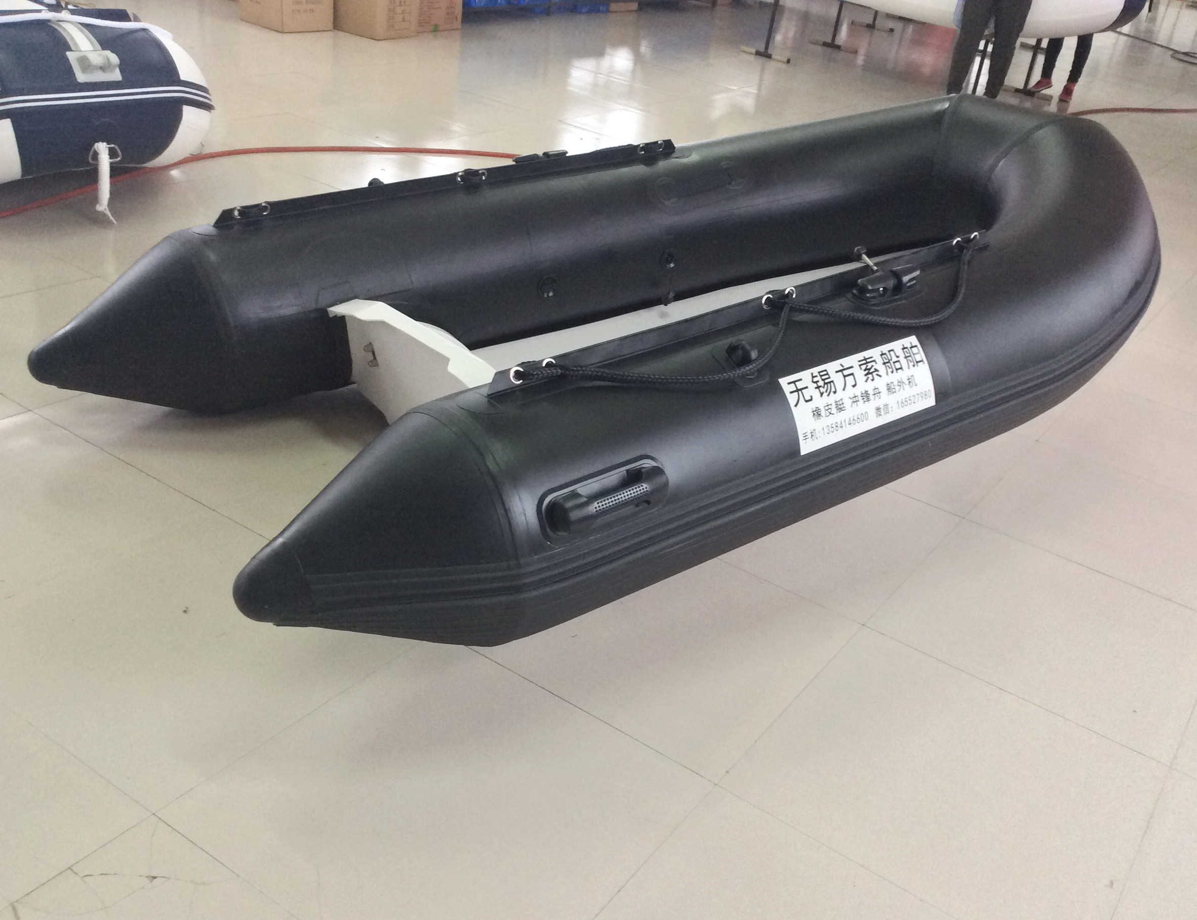 2.7 Meter Rigid Inflatable Boat Tender Three Chamber 10HP Motor 3 Persons